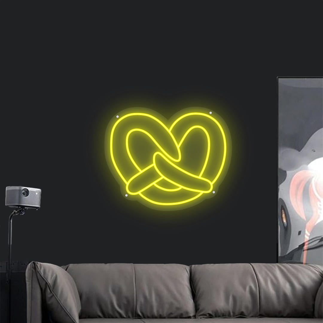 Neon Pretzel Sign, LED Pretzel Sign, LED Pretzel Light, Neon Pretzel ...