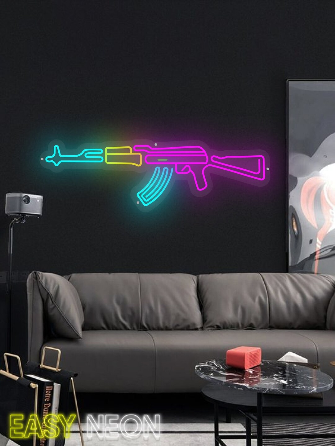 Game Room Decor / AK-47 Neon Sign Boyfriend Christmas Gift Arcade Neon ...