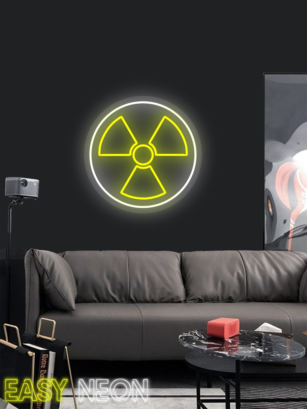 Radiation Neon Sign, LED Light With Radiation Warning Symbol, Neon LED ...