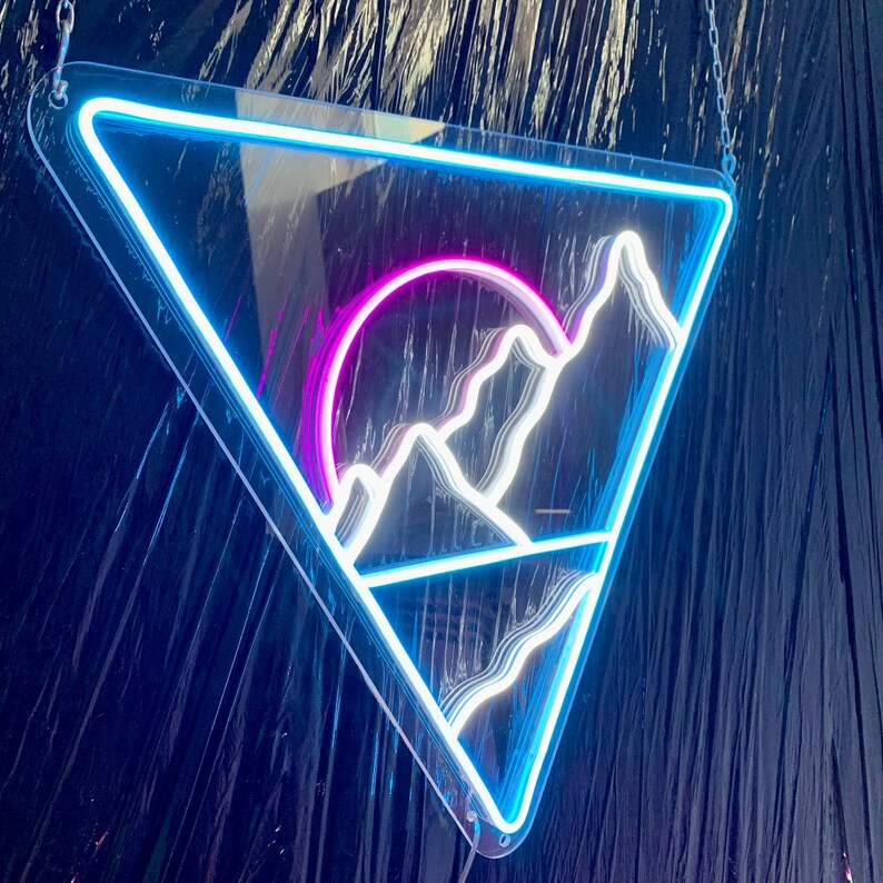 Mountains LED Neon Sign Wall Decor Wall Sign Mountain LED - Etsy