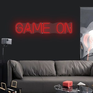 Game on - LED Neon Sign, Play on Neon, Bedroom Neon Sign, Led Neon Sign ...