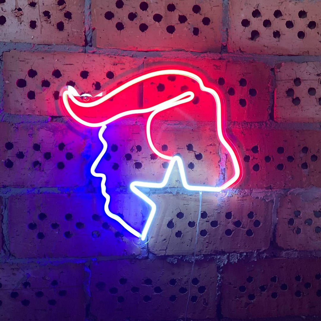 Trump Neon Sign Wall Light – Red White Blue LED Art Decor for Bar, Man ...