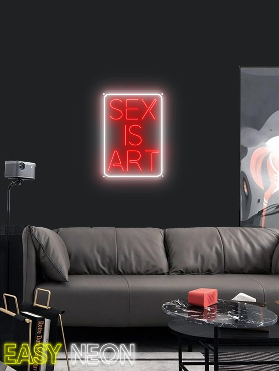 Sex is Art Custom LED Neon Sign - Personalized Boudoir Wall Decor Large ...