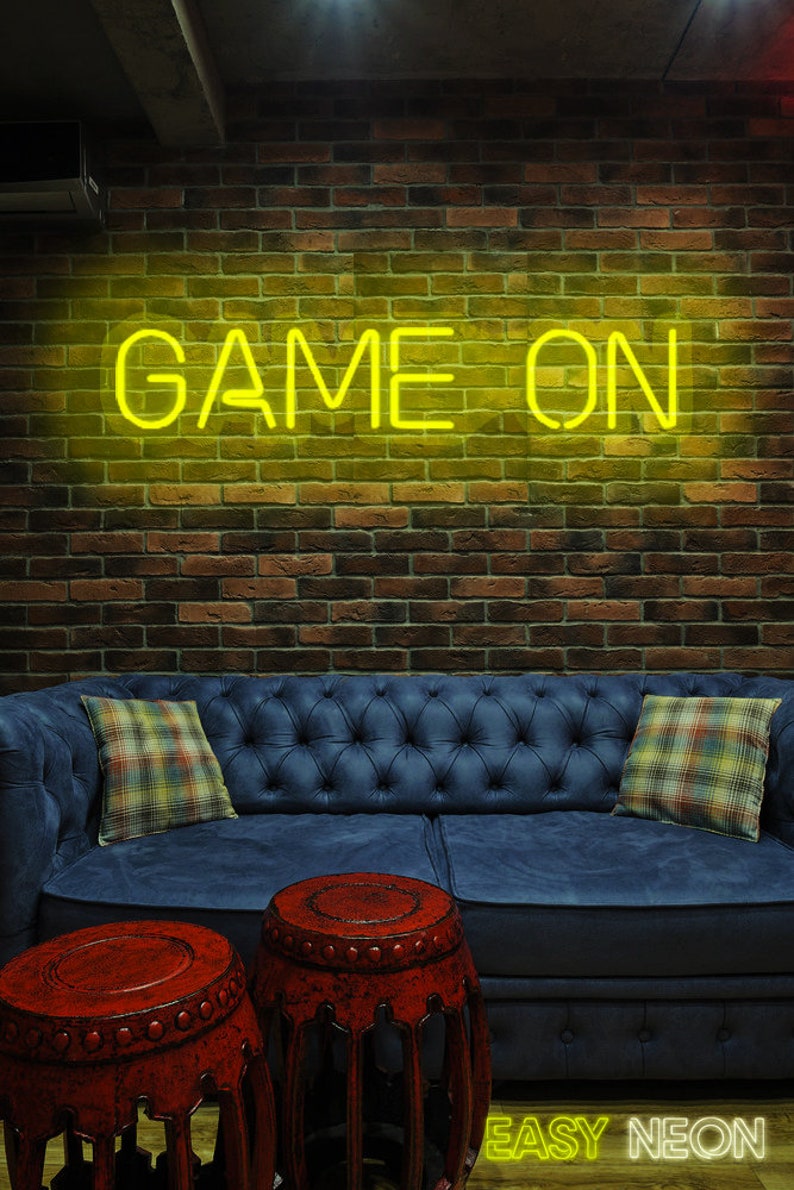 Game on LED Neon Sign Play on Neon Bedroom Neon Sign Led - Etsy