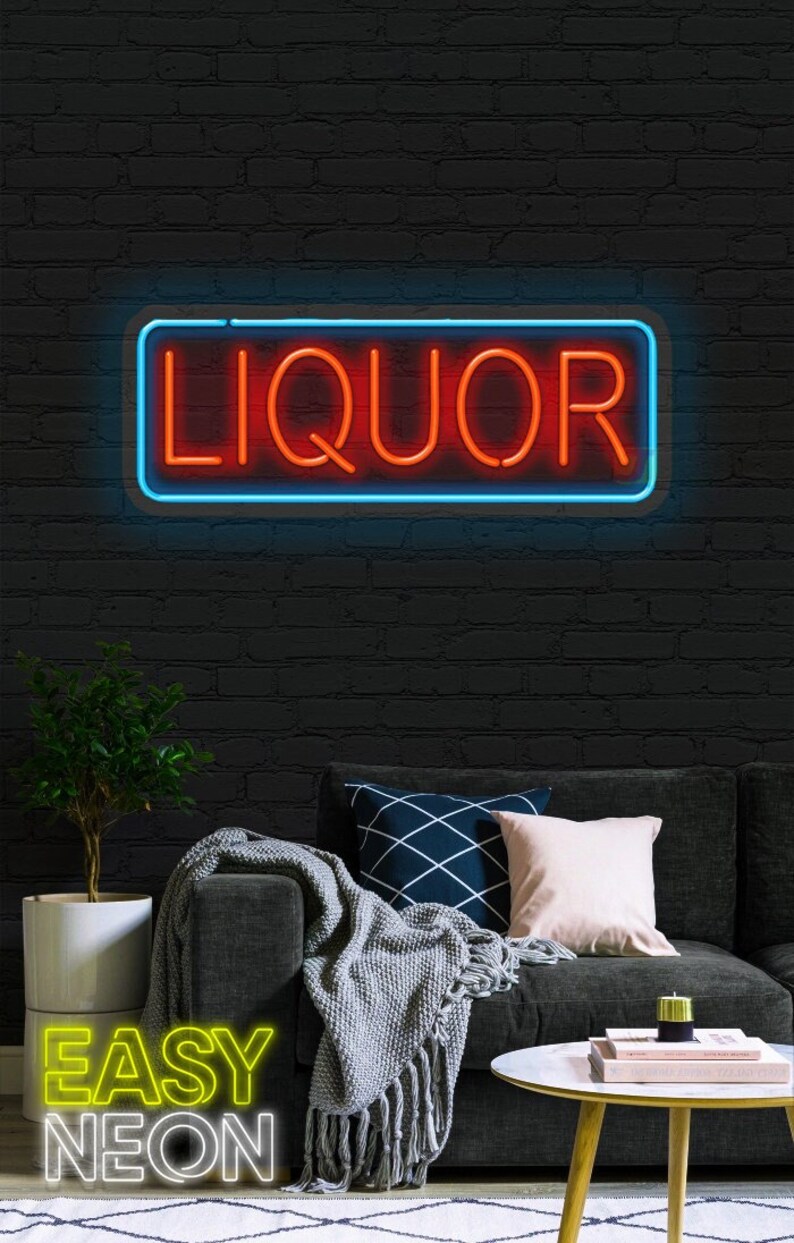 LED Neon Sign LIQUOR. Shop Neon Sign Liquor Store Booze Bar - Etsy