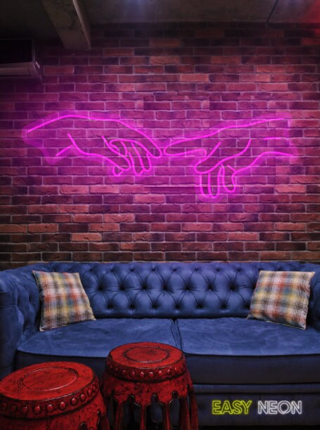 Signs HAND OF GOD Neon Sign Light Office Living Room Interior Design ...