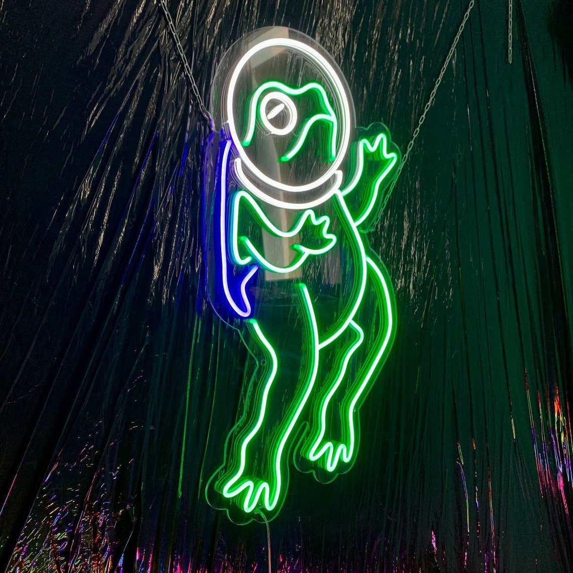 Crazy Frog Frog Astronaut LED Neon Sign Custom Neon Neon - Etsy