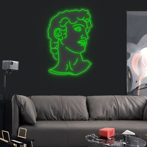 Man Face Neon Sign - Antique Art, Face Art, Wall Decor, Neon Art, Light ...