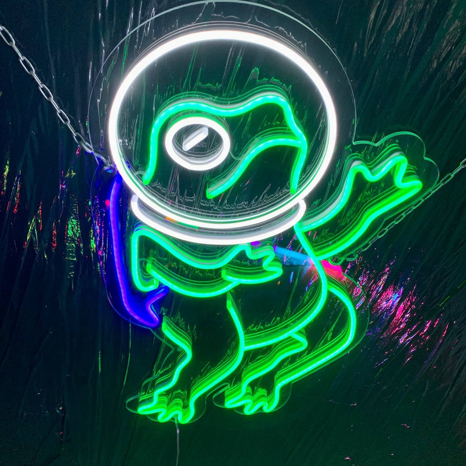 Crazy Frog Frog Astronaut LED Neon Sign Custom Neon Neon - Etsy