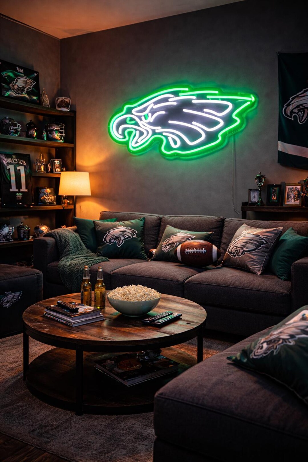 Eagles Neon Sign – Team Logo LED Neon Light for Sports Bar, Fan Cave ...
