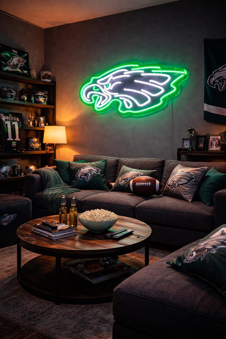 Eagles Neon Sign – Team Logo LED Neon Light for Sports Bar, Fan Cave ...