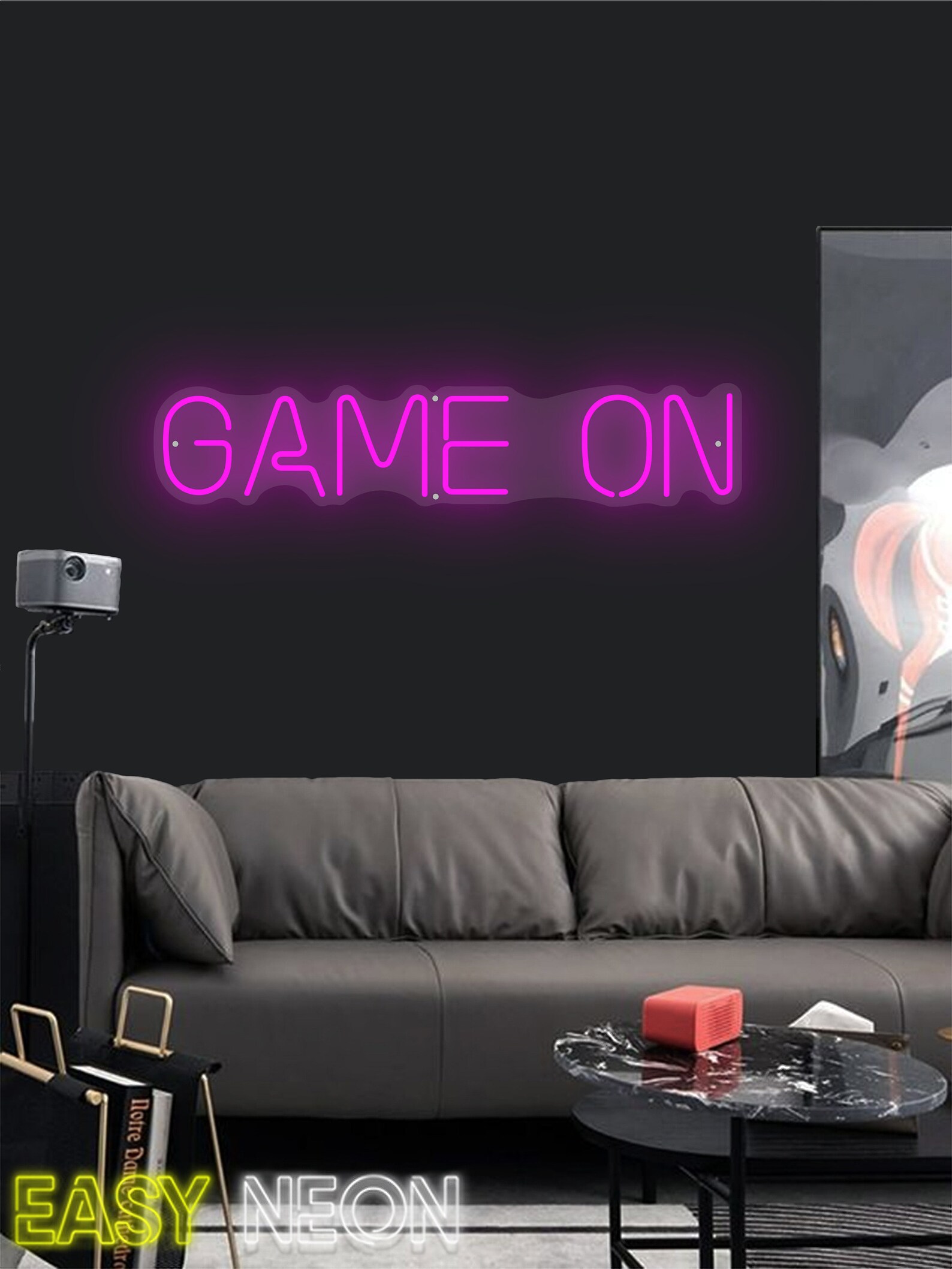 Game on LED Neon Sign Play on Neon Bedroom Neon Sign Led - Etsy