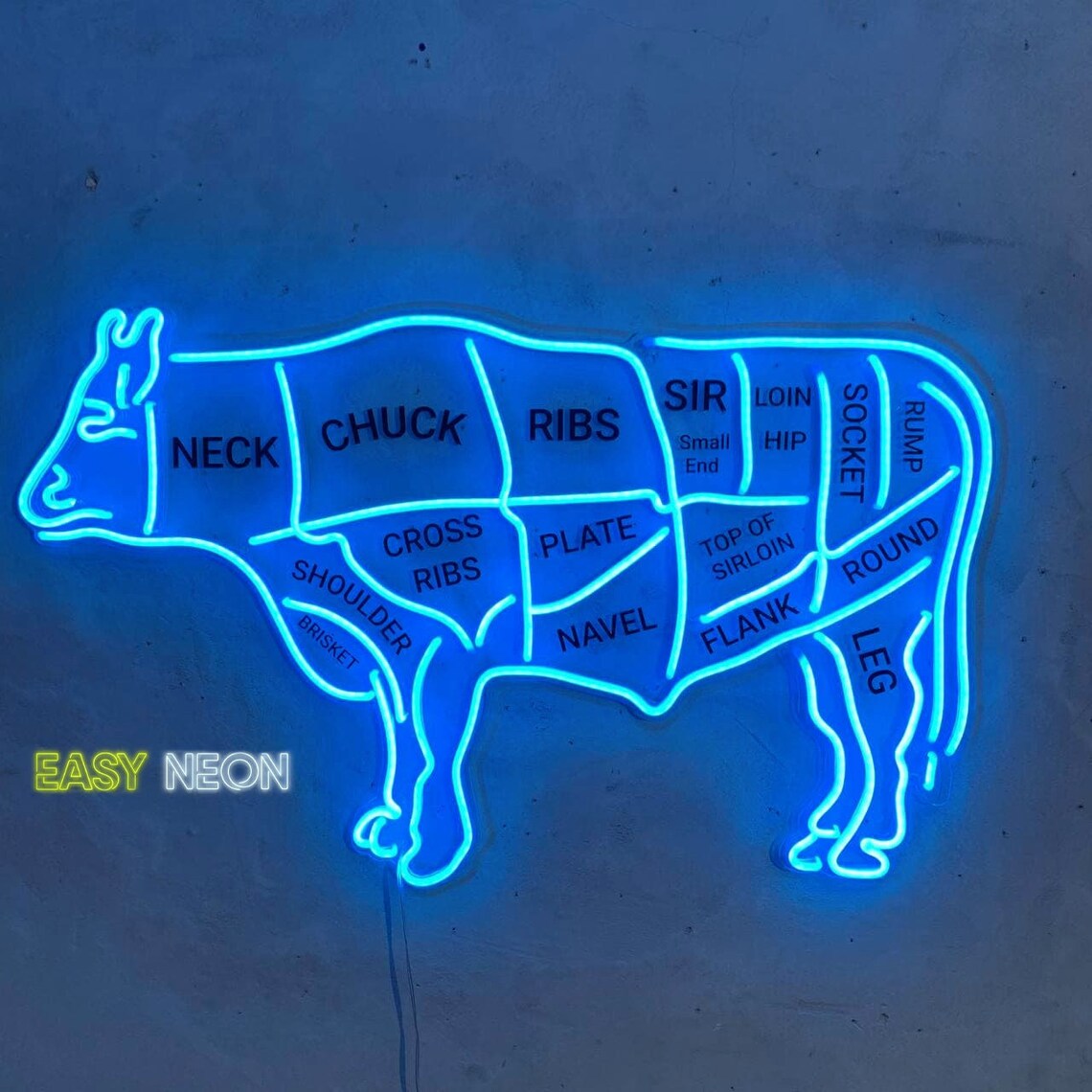 Cow Neon Sign Butcher Sign Neon Light Meat Neon Light Sign - Etsy