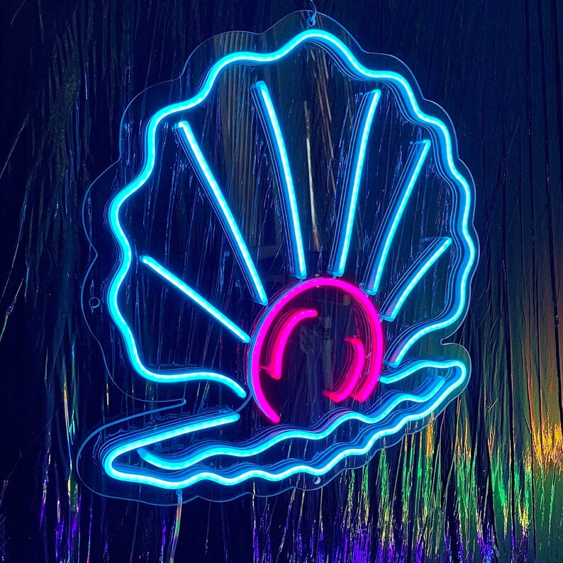 SEA SHELL Neon Sign Wall Decor Custom Sign Marine Theme - Etsy