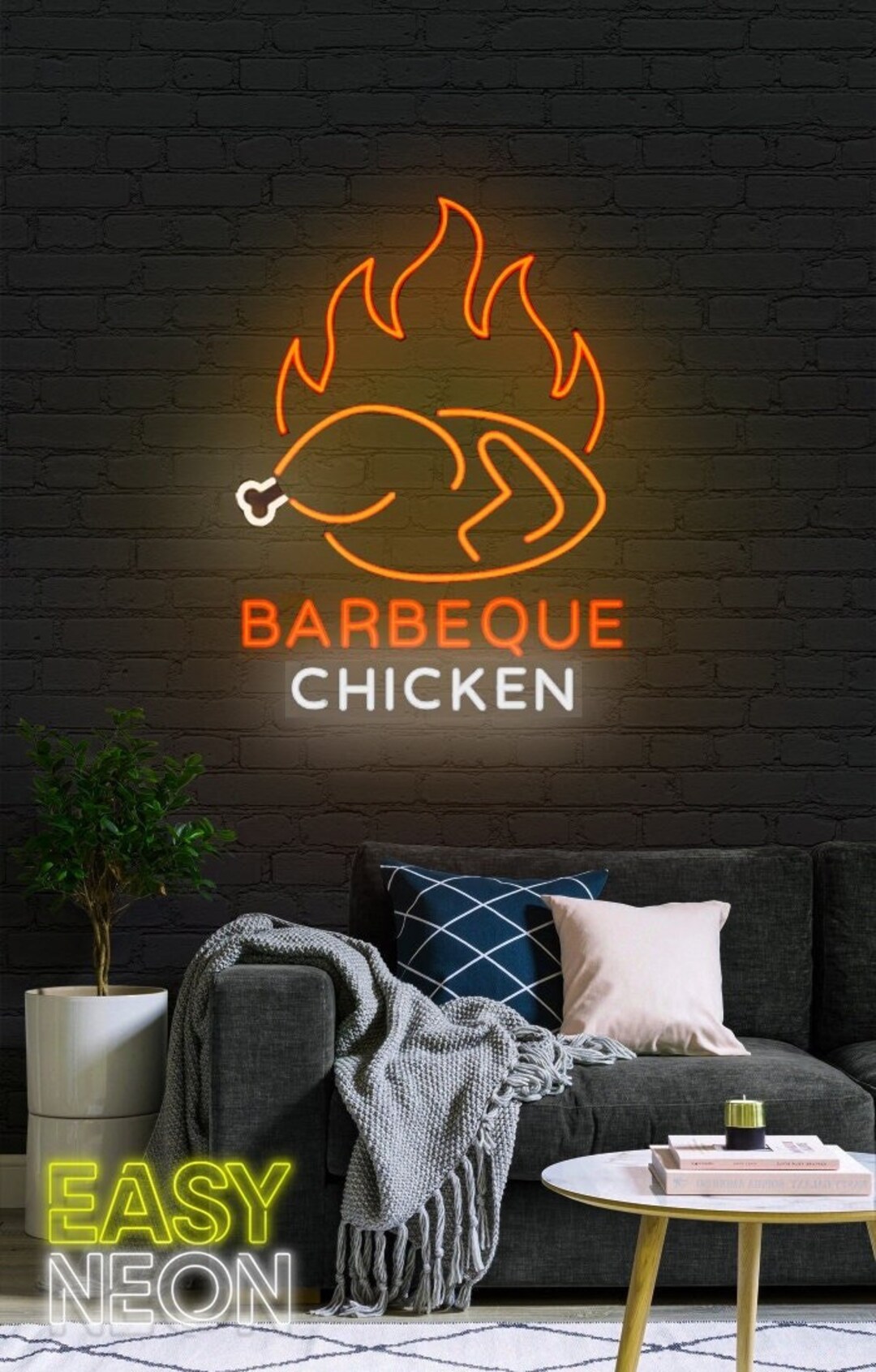 Barbecue Neon Sign Barbecue Light Barbecue Neon Light Grilled Chicken ...