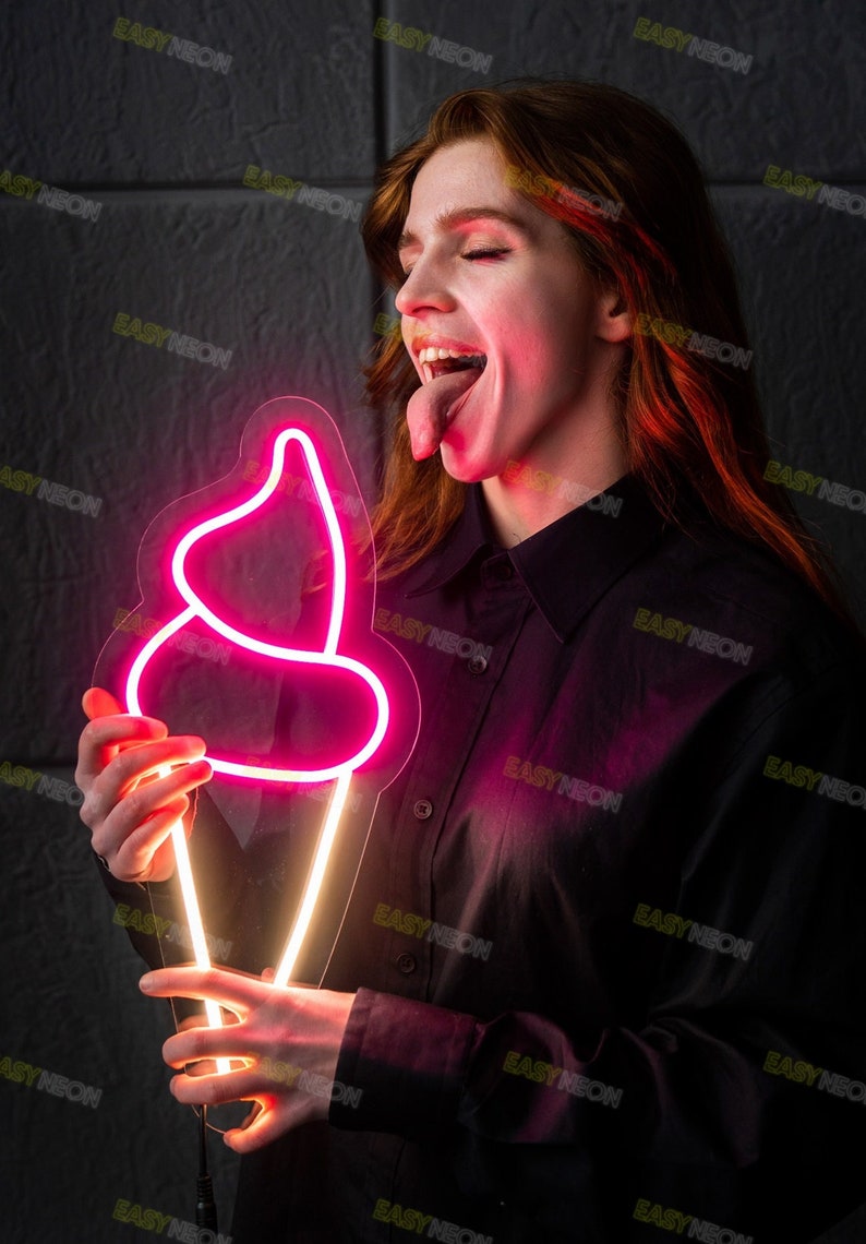Wall Neon Ice Cream Neon Light LED Ice Cream Summer Ice - Etsy