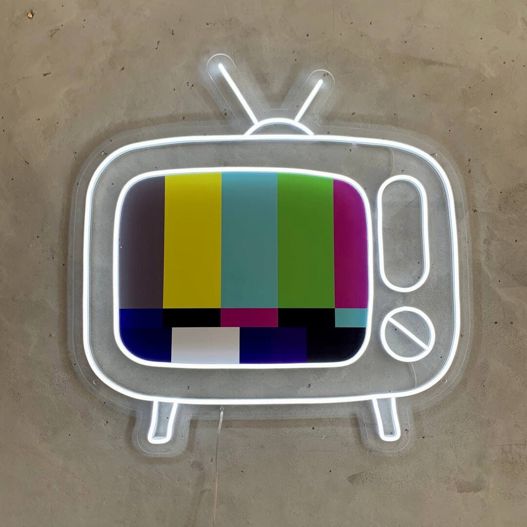 Retro TV Neon Sign – Vintage Television Light Wall Decor for Game Room ...