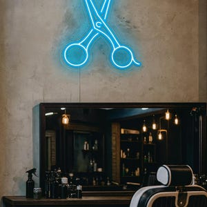 Scissors Neon Sign | Barber Shop LED Wall Light, Hair Salon Decor ...