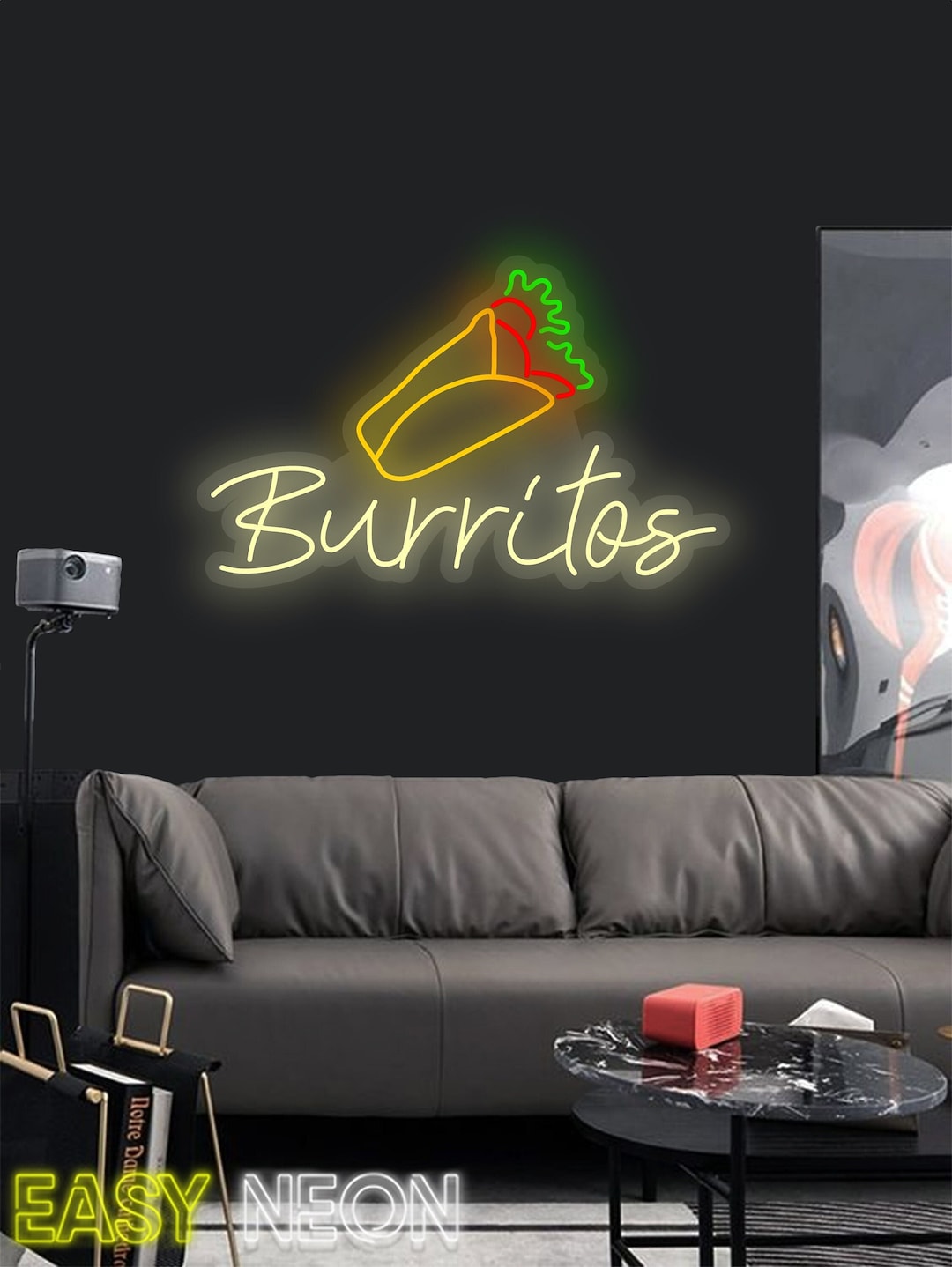 Burritos Neon Sign, Shawarma LED Sign, Pita Bread LED Light, Custom ...