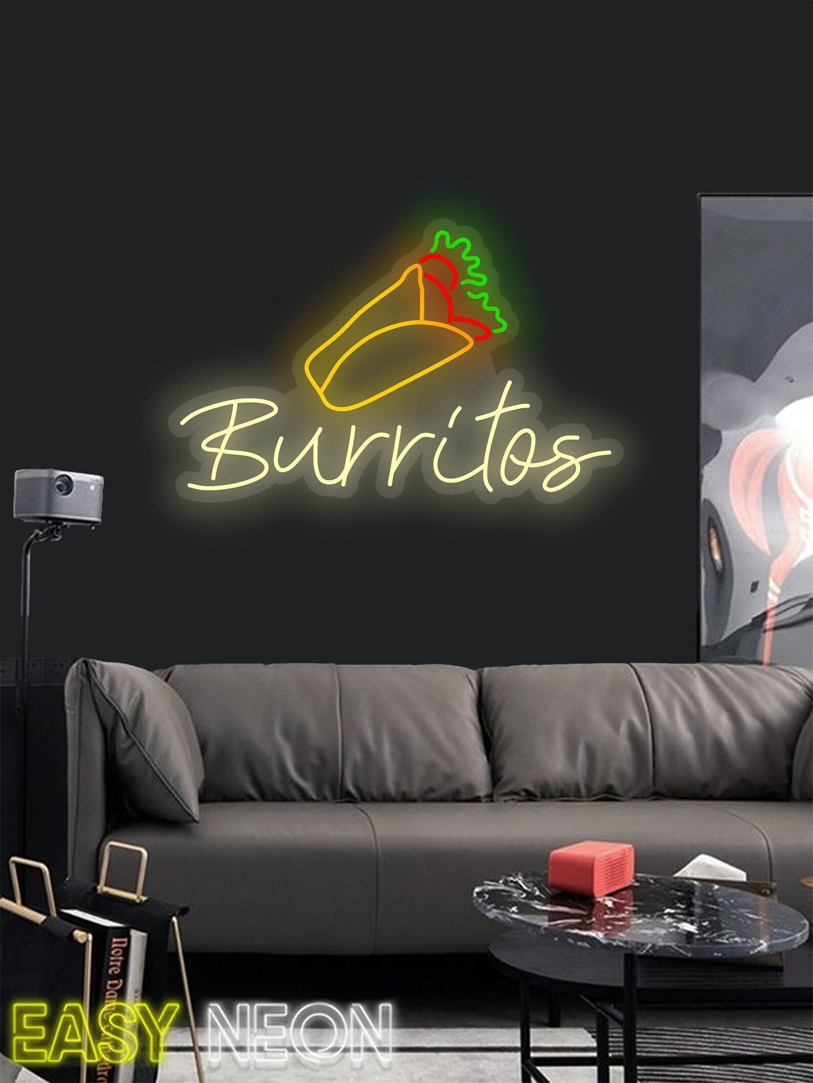 Burritos Neon Sign LED Mexican Food Restaurant Bar Cafe Kitchen Wall ...