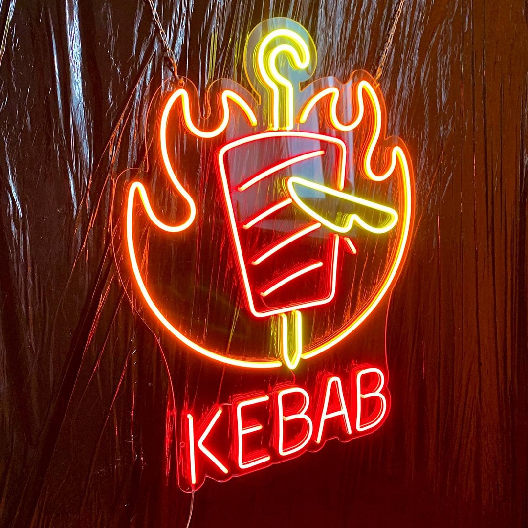 Neon Kebab Sign, Decor for Cafes - Etsy