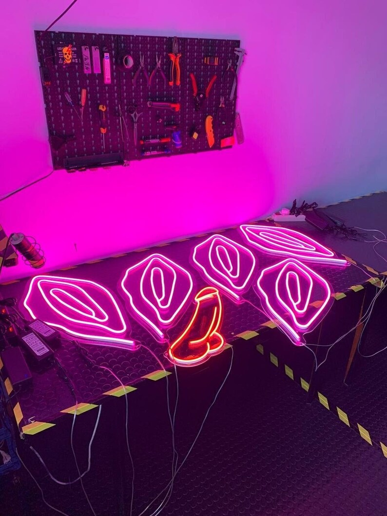 Heart Neon Sex Pussy Hot Ass In Heart Night Light Custom Sign Moder