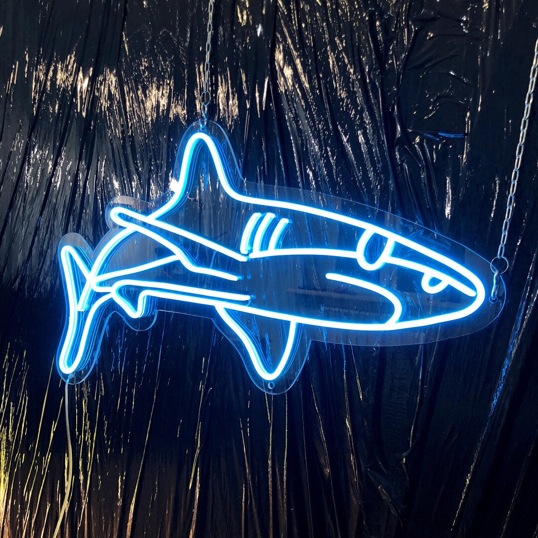 Blue Shark Neon Sign - Custom Flex Neon Led for Home, Event Sign, Sea ...
