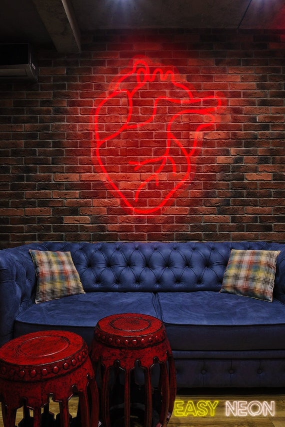 Neon Sign Led Neon Heart Human Heart Neon Sign Neon Sign for | Etsy