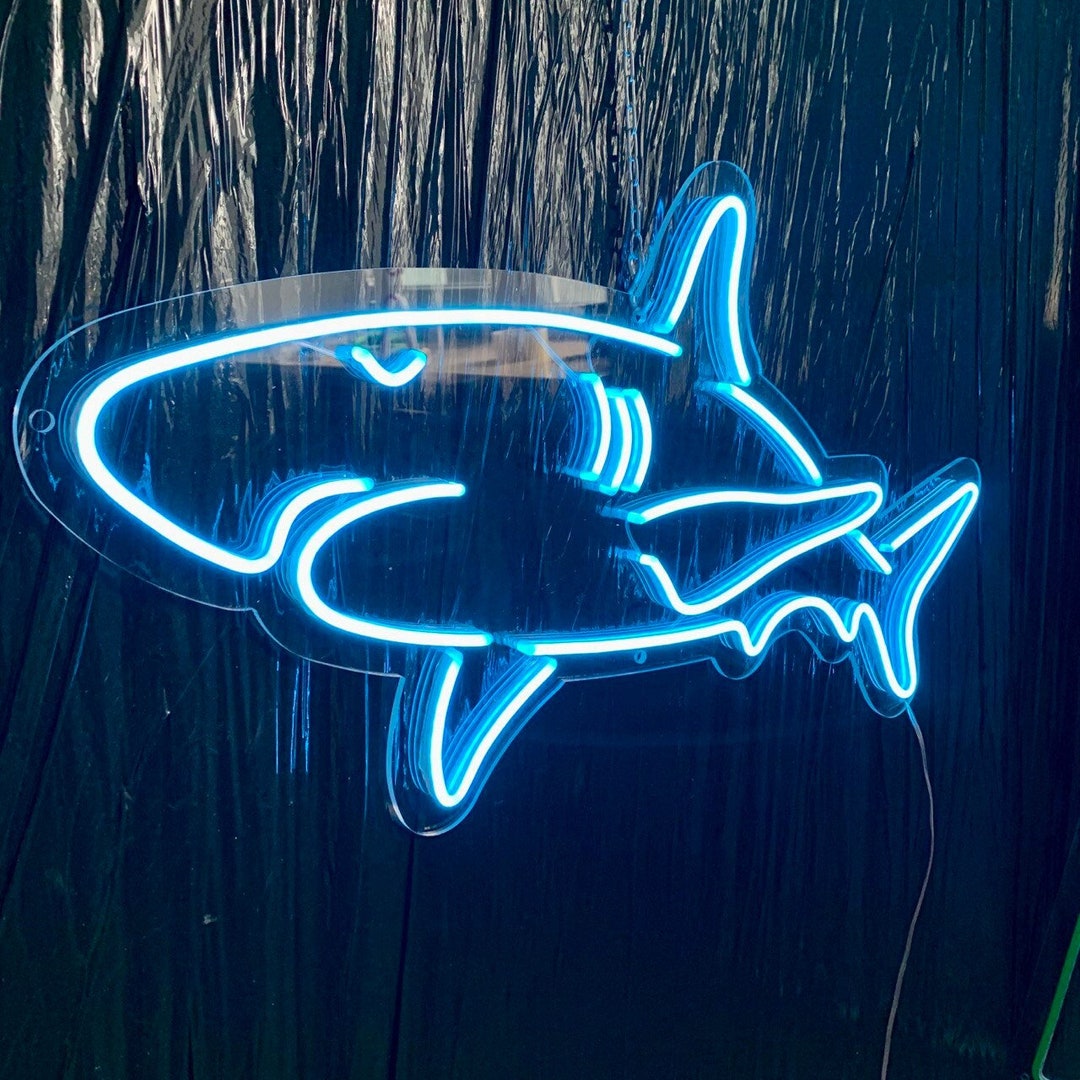 Shark Neon Sign - Custom Flexible Neon LED for Home, Event Sign, Sea ...