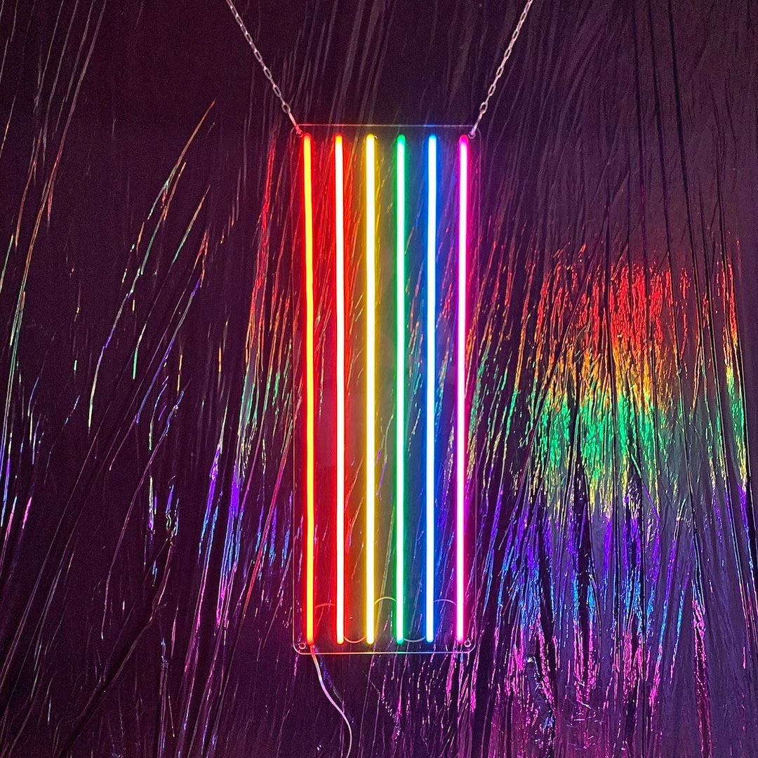 Rainbow Flag Neon Sign - Rainbow Wall Decor, Custom Neon Sign, Unique ...