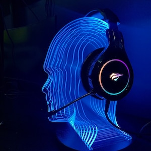 LED Headphone Stand, Holder or Hanger With Color Changing Light ...
