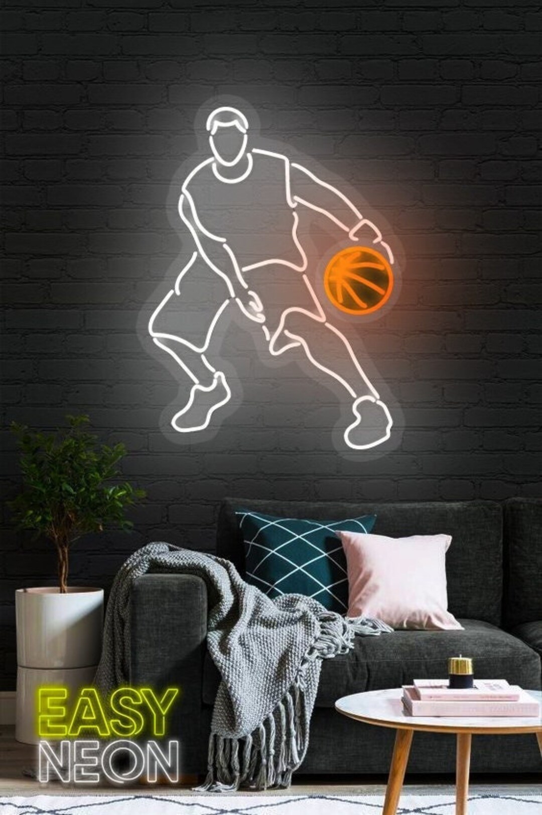 Basketball Player Neon Sign Wall Decor Neon Signs Home Deor Basketball ...