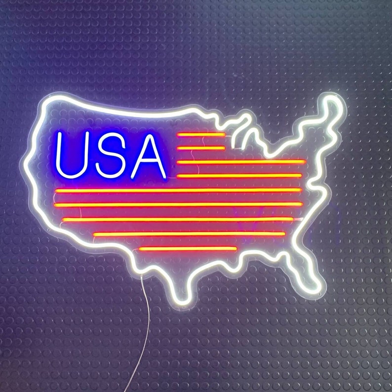 USA Neon Sign. Flag Light up Neon Wall Art Wall Decoration - Etsy