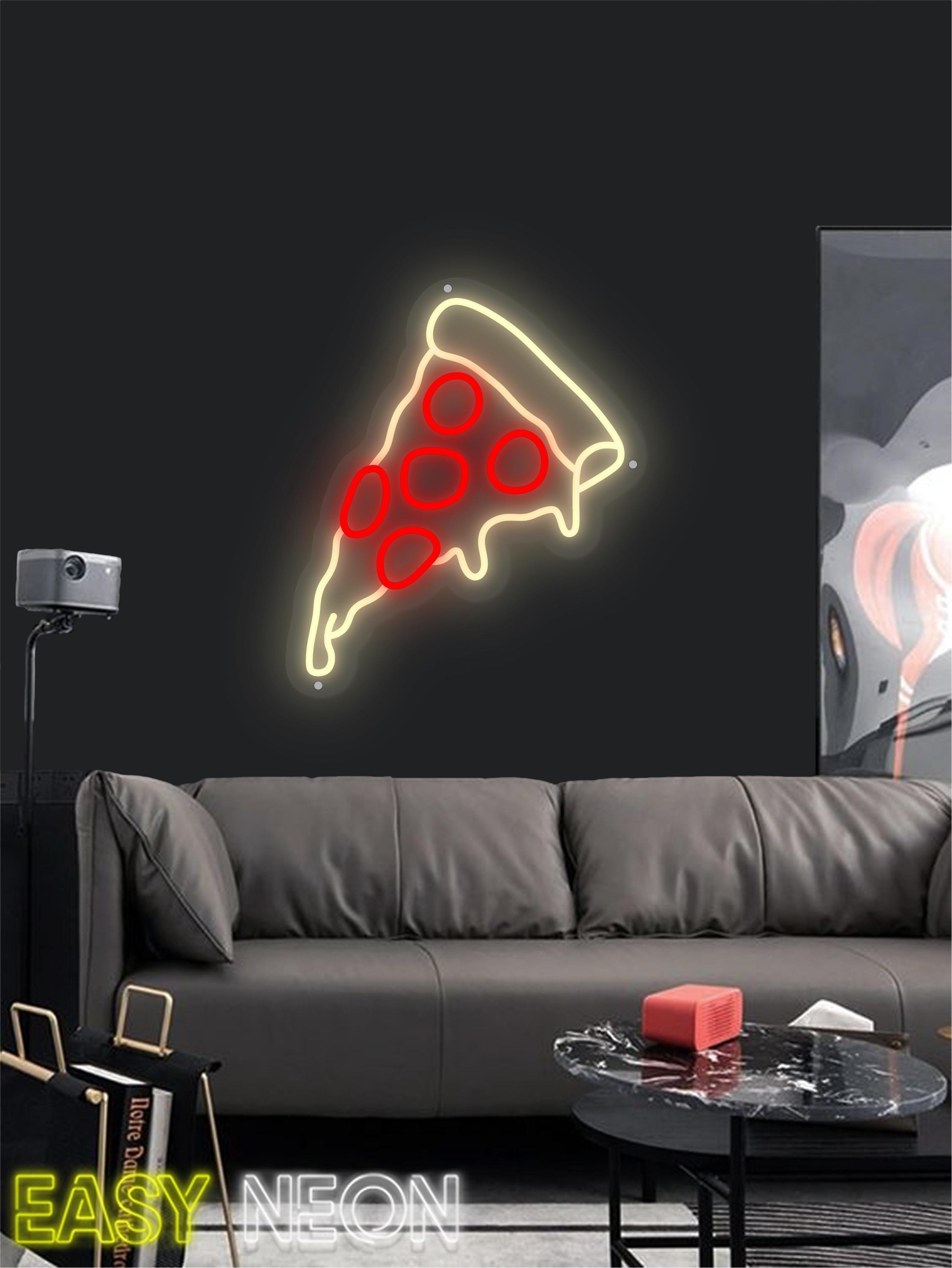 Pizza Neon Sign: Light up Your Pizzeria. LED Lighting “slice of Pizza ...