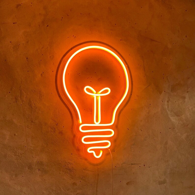 Light Bulb LED Neon Sign Wall Decor Wall Sign Neon Lights - Etsy