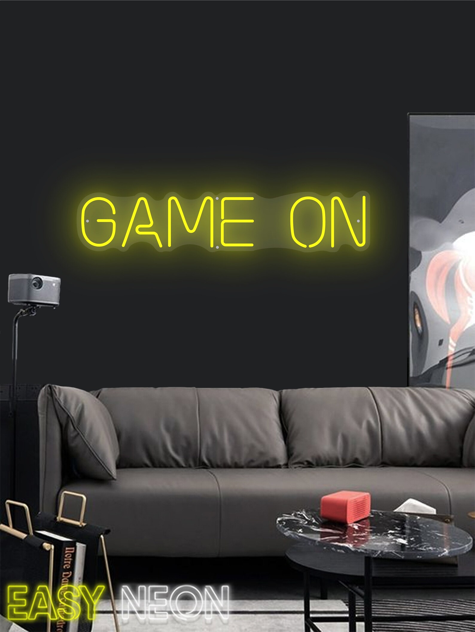 Game on LED Neon Sign Play on Neon Bedroom Neon Sign Led - Etsy