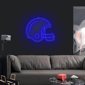 Football Helmet Neon Sign – LED Wall Light for Sports Bar, Game Room ...