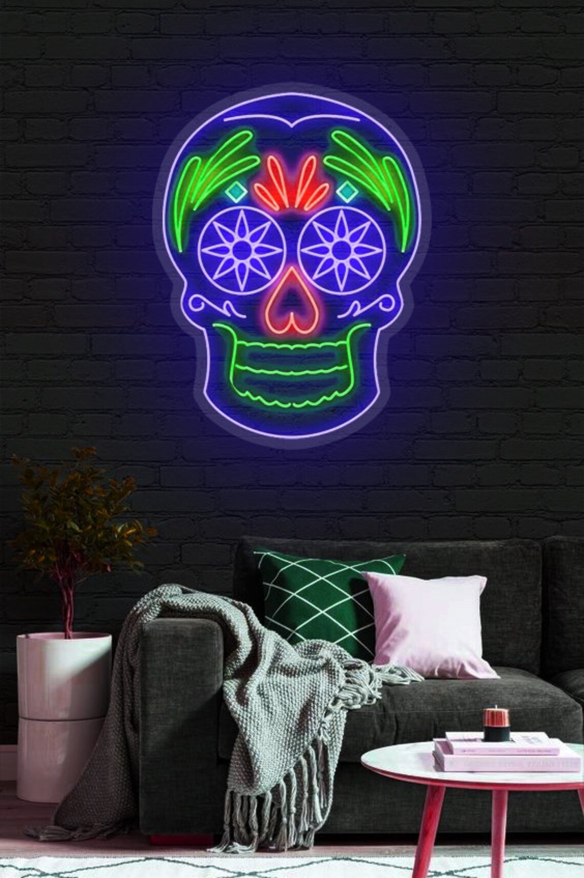 Calavera Led Neon Sign Wall Decor Wall Sign Neon Lights | Etsy