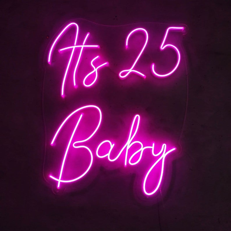25th Birthday Neon Sign Custom LED Light Sign Birthday Party - Etsy