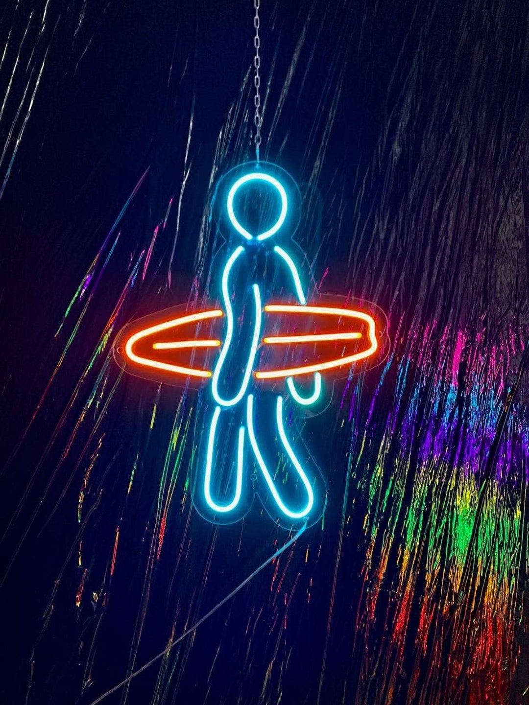 Surf Neon Sign, Surfboard Neon Sign, Surf Wall Art, Ocean Wave Neon ...