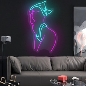 Body Neon Sign, Girl Body Neon Sign, Woman Neon Sign, Lady Neon Sign ...