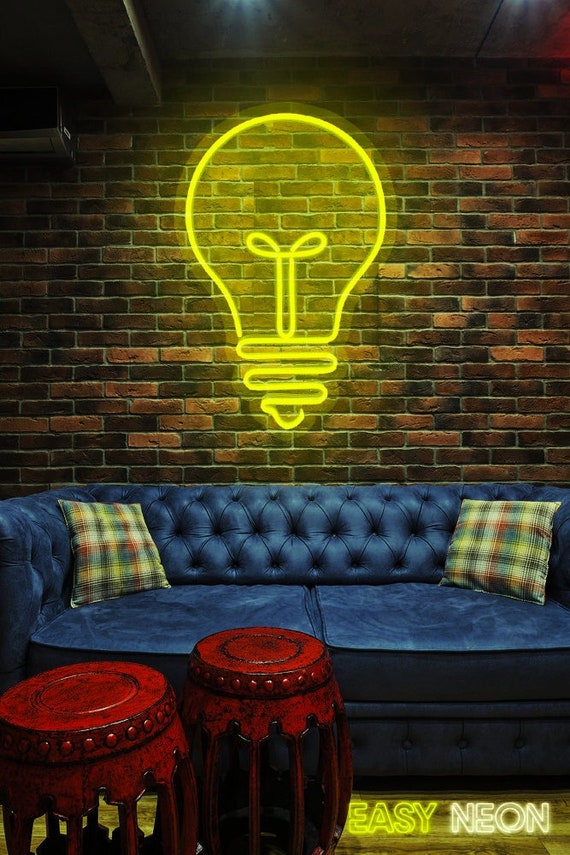 Light Bulb LED Neon Sign Wall Decor Wall Sign Neon Lights - Etsy