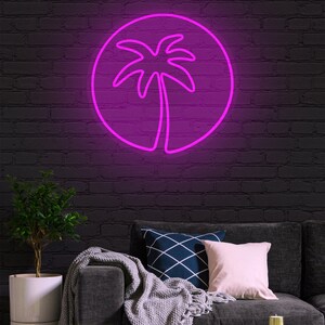 Palm Neon Sign, Tree Neon Sign, Beach Neon Sign, Coconut Tree Neon Sign ...