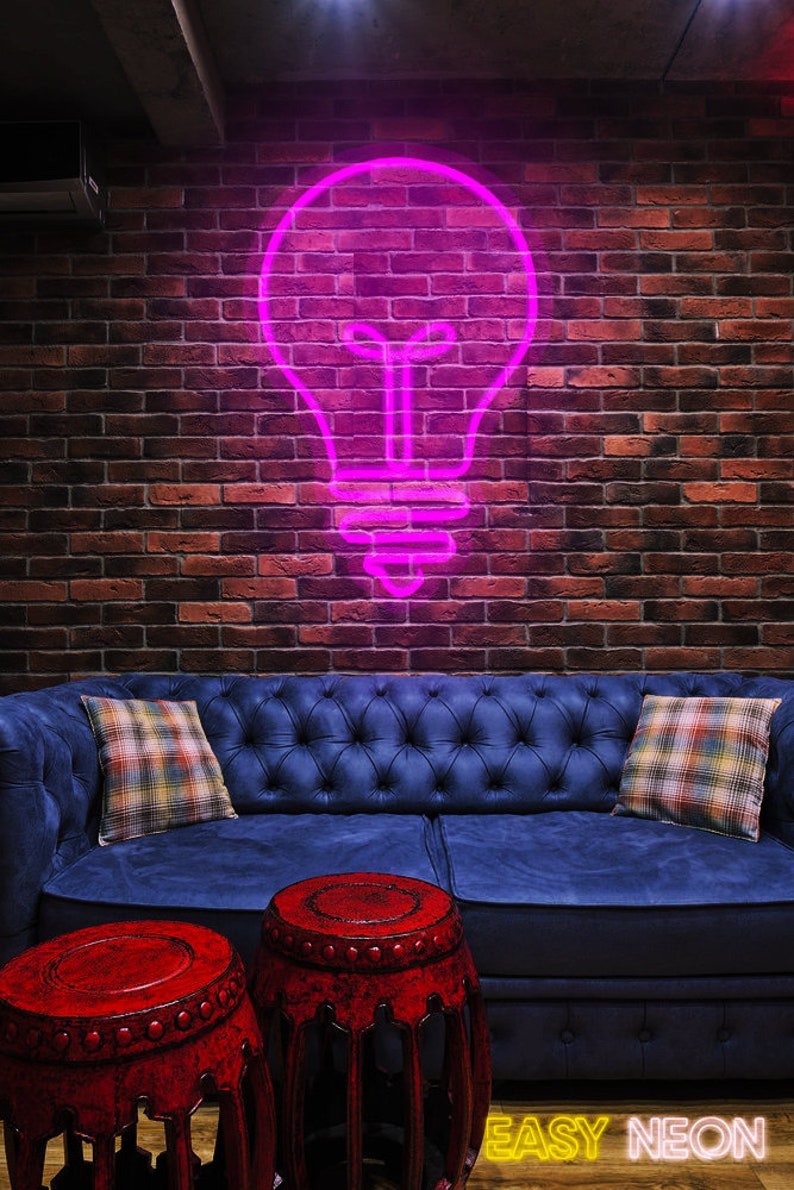 Light Bulb LED Neon Sign Wall Decor Wall Sign Neon Lights - Etsy