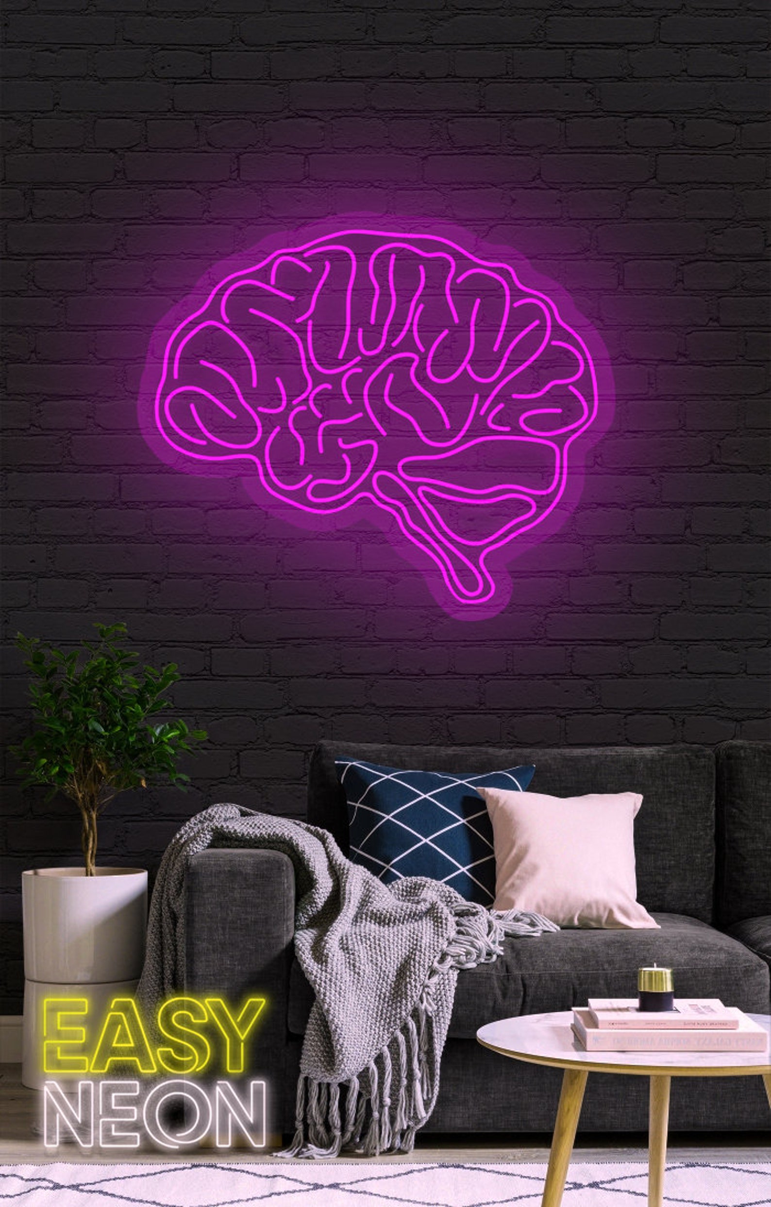 Brain LED Neon Sign Wall Decor Wall Sign Neon Lights Neon - Etsy