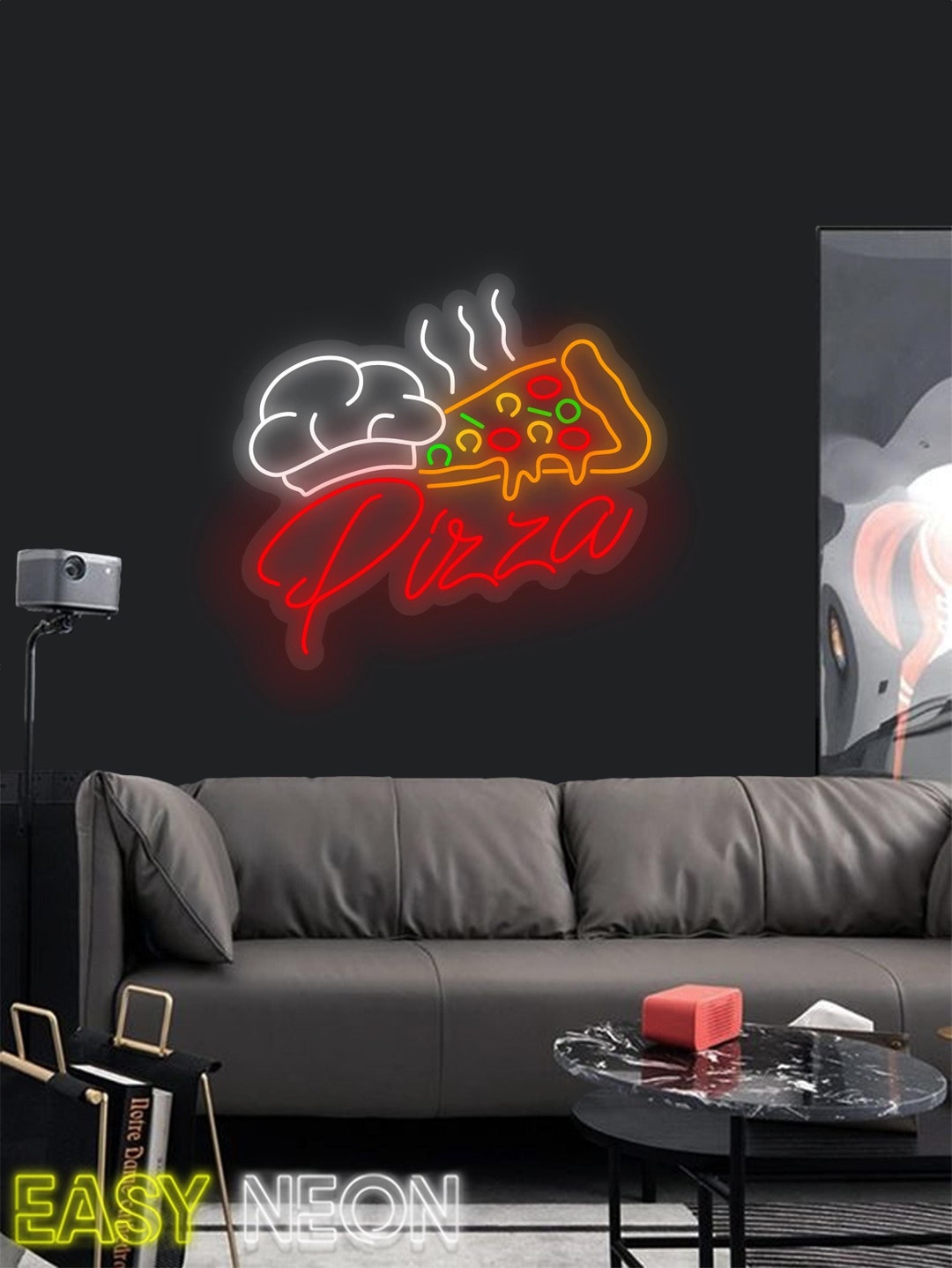 Pizza Neon Sign, Italian Pizza Light Sign, Pizza Slice LED Light ...