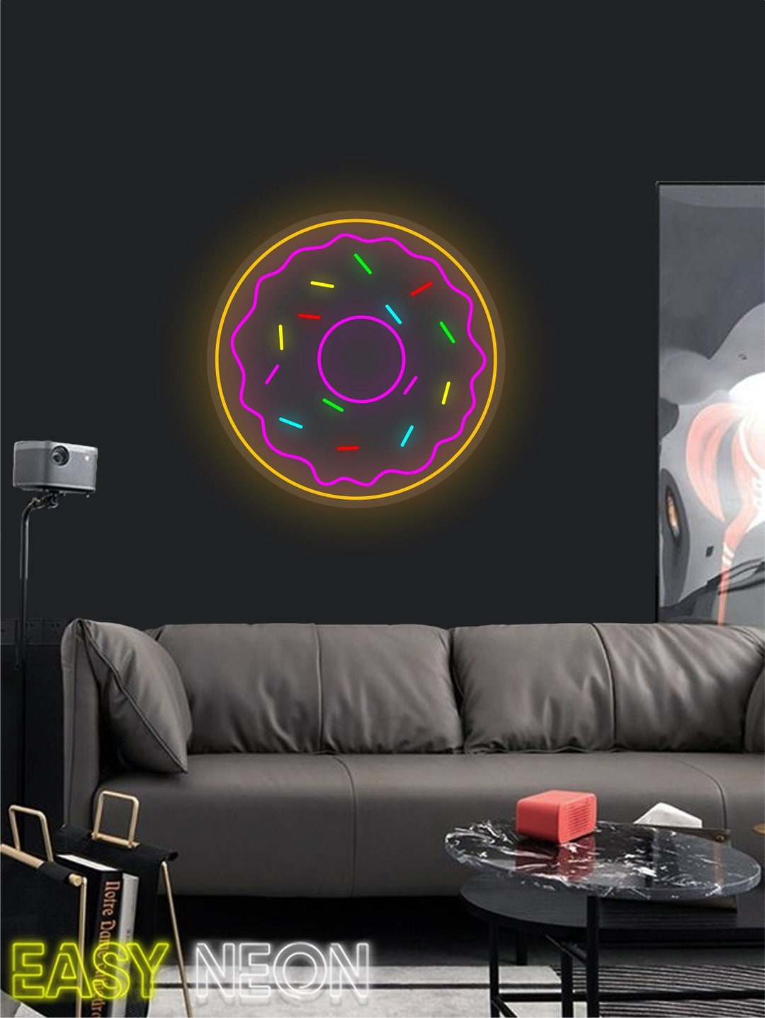 Donuts Neon Sign Custom Neon Sign, Sweet Sign, Coffee Shop Sign, Pink ...