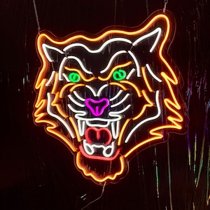 Tiger Head - LED Neon Sign, Wall Decor, Wall Sign, Neon Lights, Year of ...