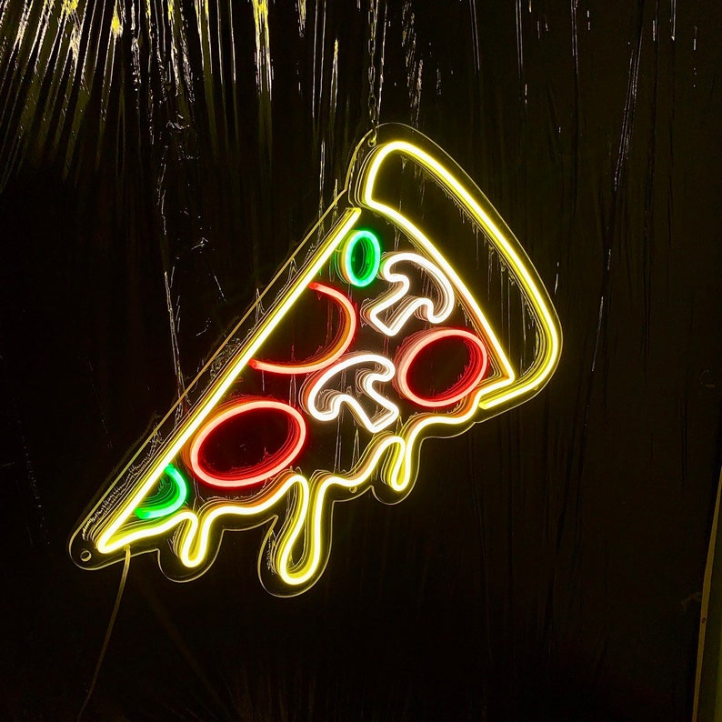 Pizza Slice LED Neon Sign Wall Decor Wall Sign Neon - Etsy