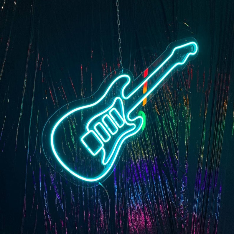 Guitar Neon Sign Electric Guitar Guitar Gifts Bedroom Neon - Etsy